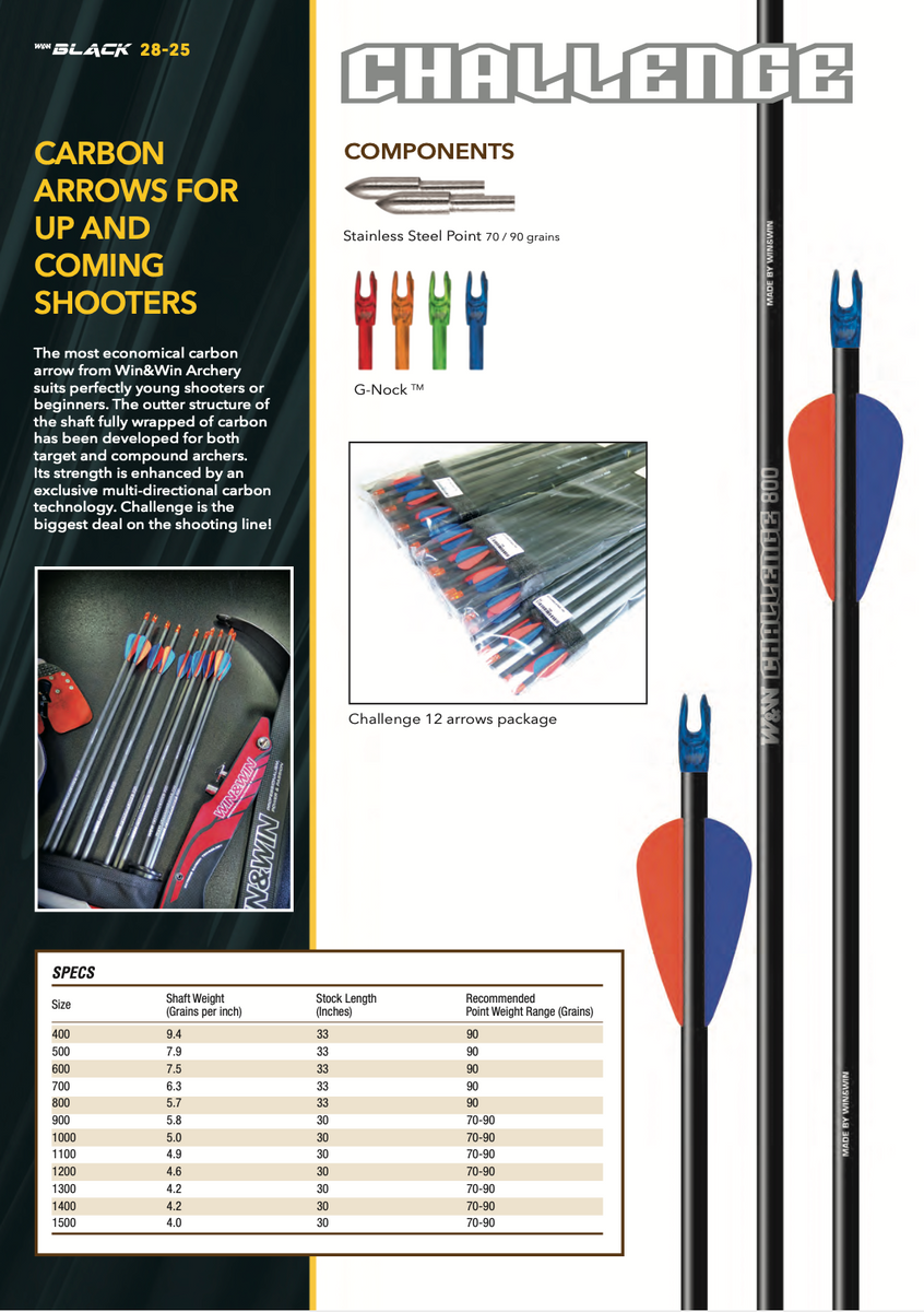 WIN&WIN CHALLENGE ARROW ประกอบเสร็จ 6 ลูก (6PK) – ArcheryThai